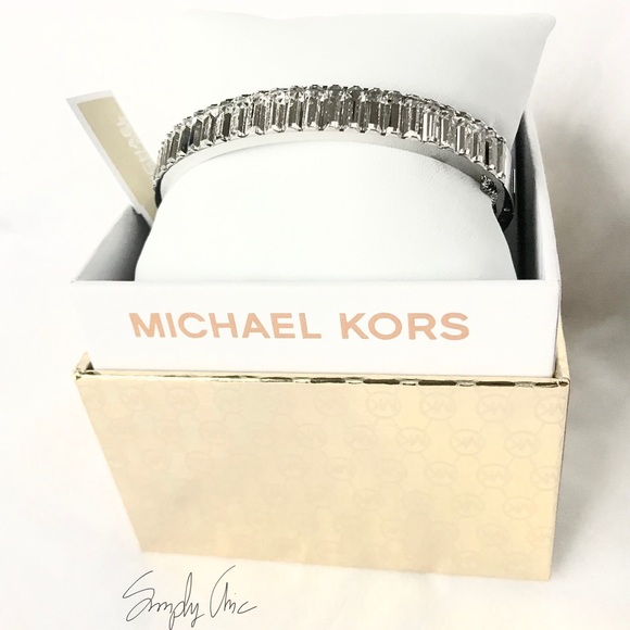 Michael Kors | Jewelry | New Authentic Mk Silver Tone Baguette Bracelet ...